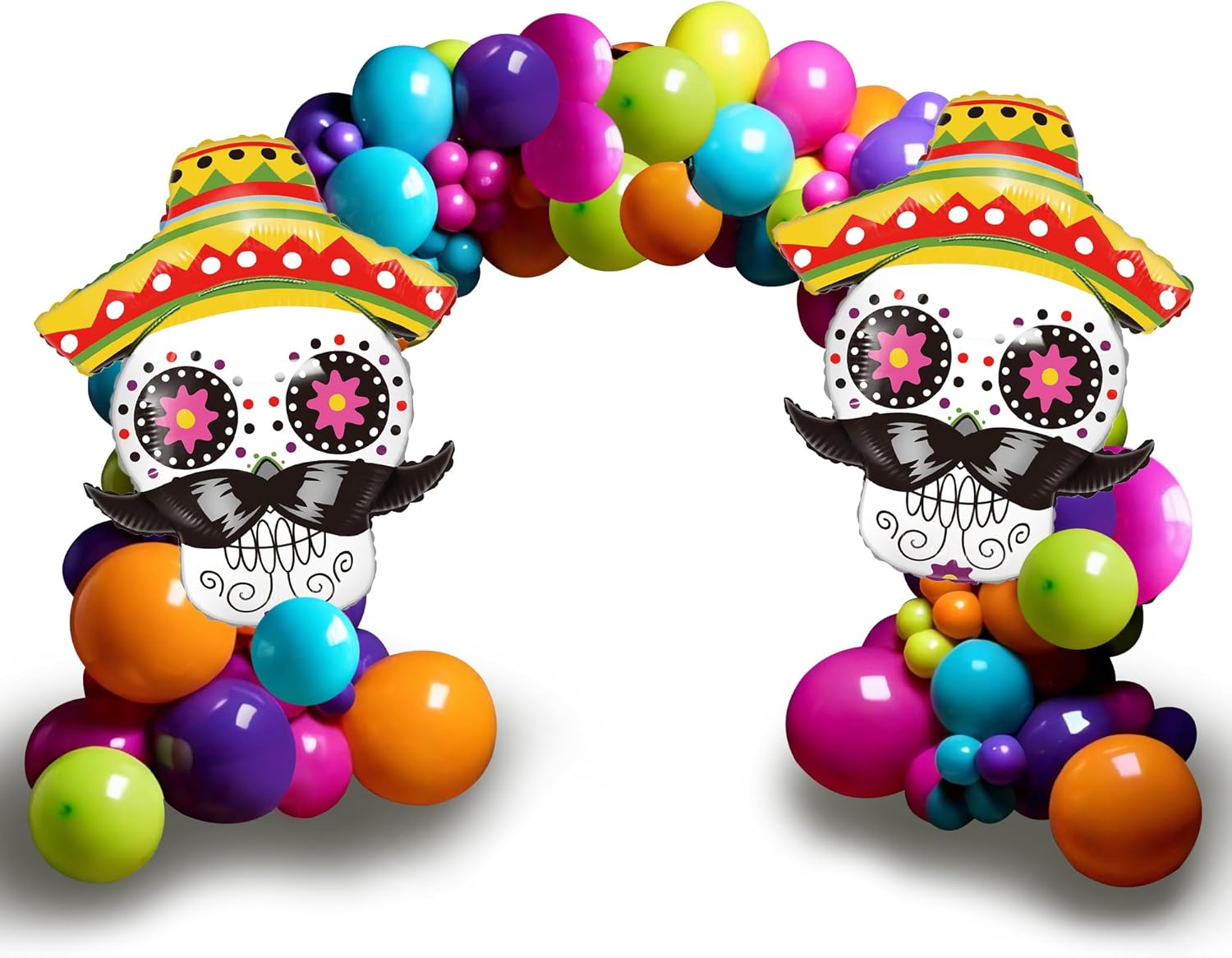 Amazon.com: SYNUO 156Pcs Sugar Skull Foil Balloon Party Decoration, Day ...