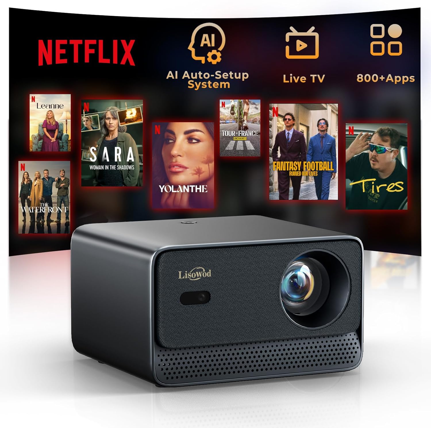 Amazon.com: Projector with WiFi and Bluetooth, Mini-Projector: [Netflix ...