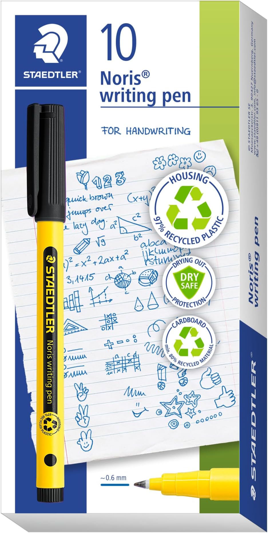 Scribe Black Handwriting Pens Easy Use Ergonomic - Pack 12 : Amazon.co ...