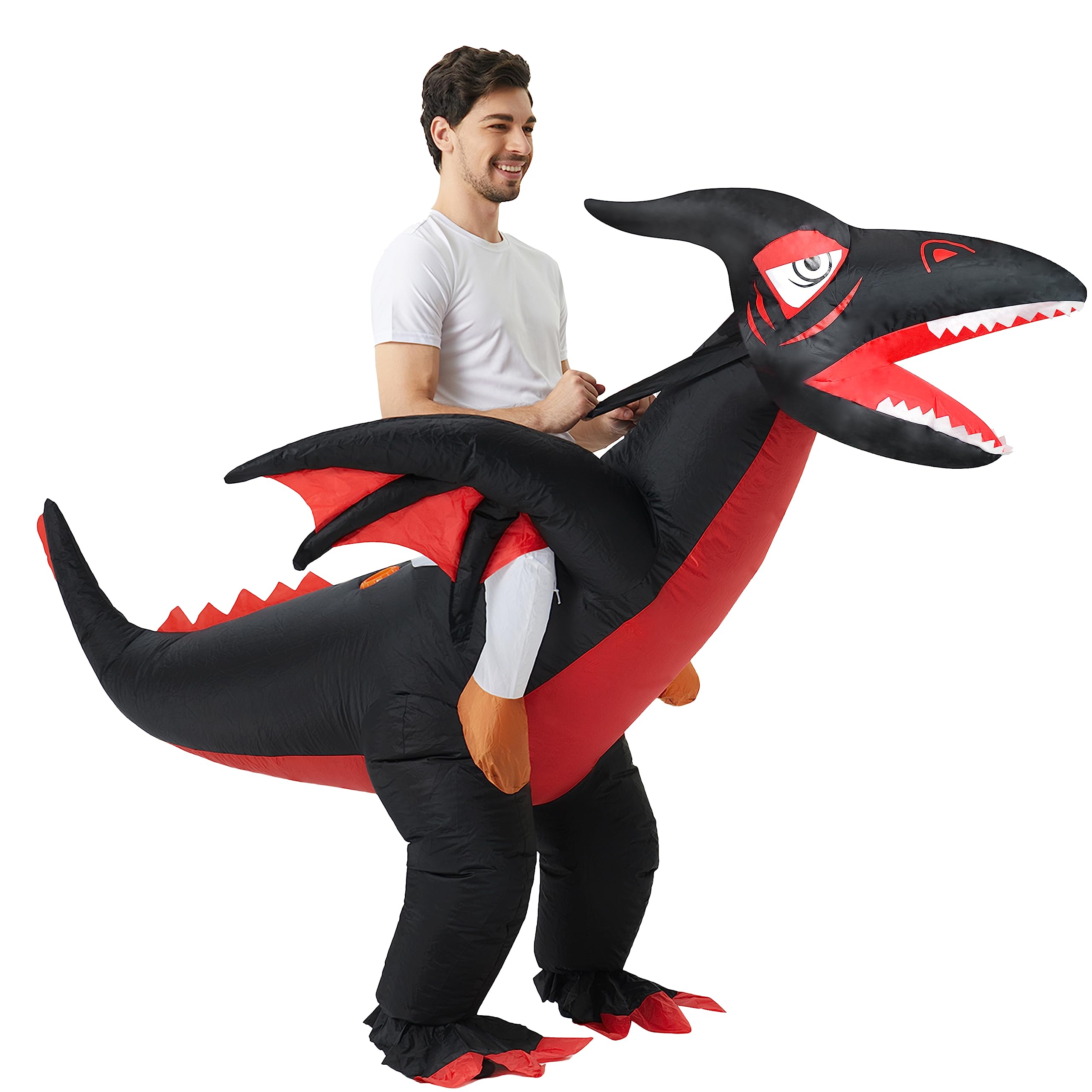 Snapklik.com : NiSotieb Christmas Inflatable Riding Dinosaur Costume ...