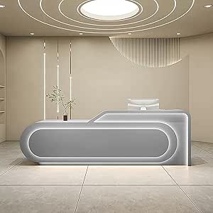 Amazon.com: TIZAZO Reception Desk - Front Desk with Moveable Shelves ...
