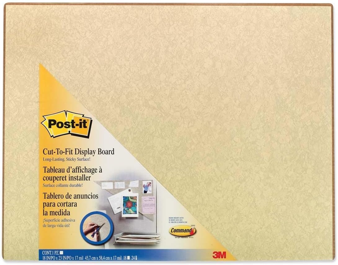 3M Self-Stick Cut-To-Fit Unframed Bulletin Board, 23 X 18, Beige ...