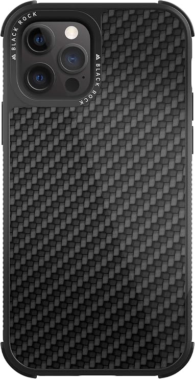 Black Rock - Robust case real carbon suitable for Apple iPhone 12/12 ...