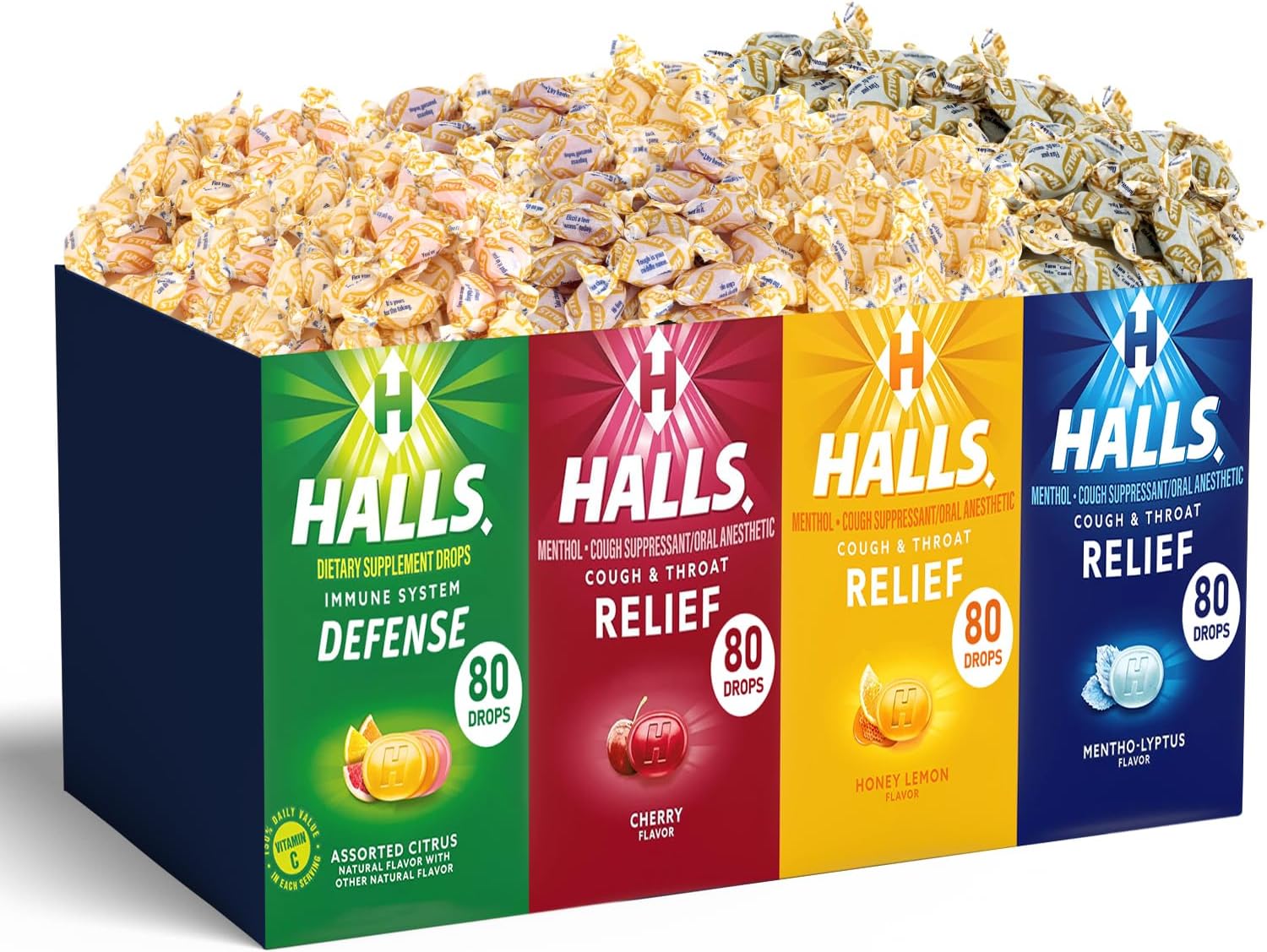 Amazon.com: HallsCough Drops Variety Pack, 320 Cough Drops for Adults ...