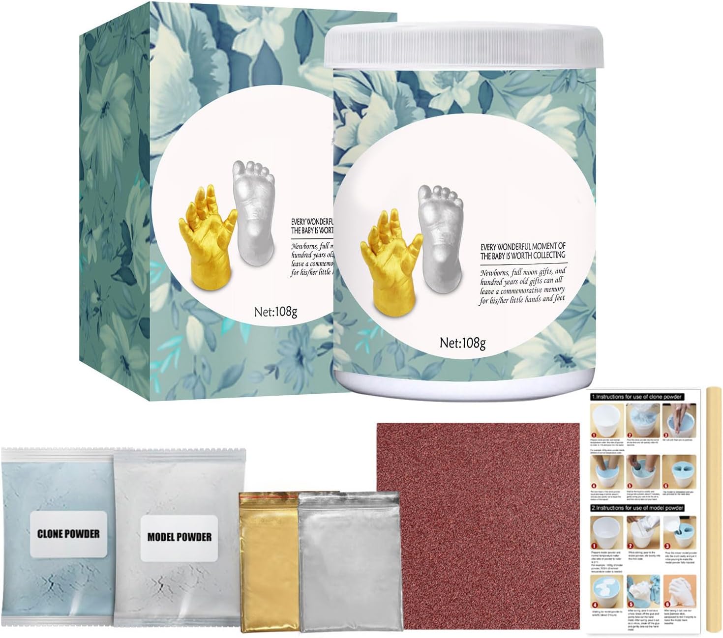 Amazon.com: Realistic Baby Hand Model Set Non Toxic Powder Handprint ...