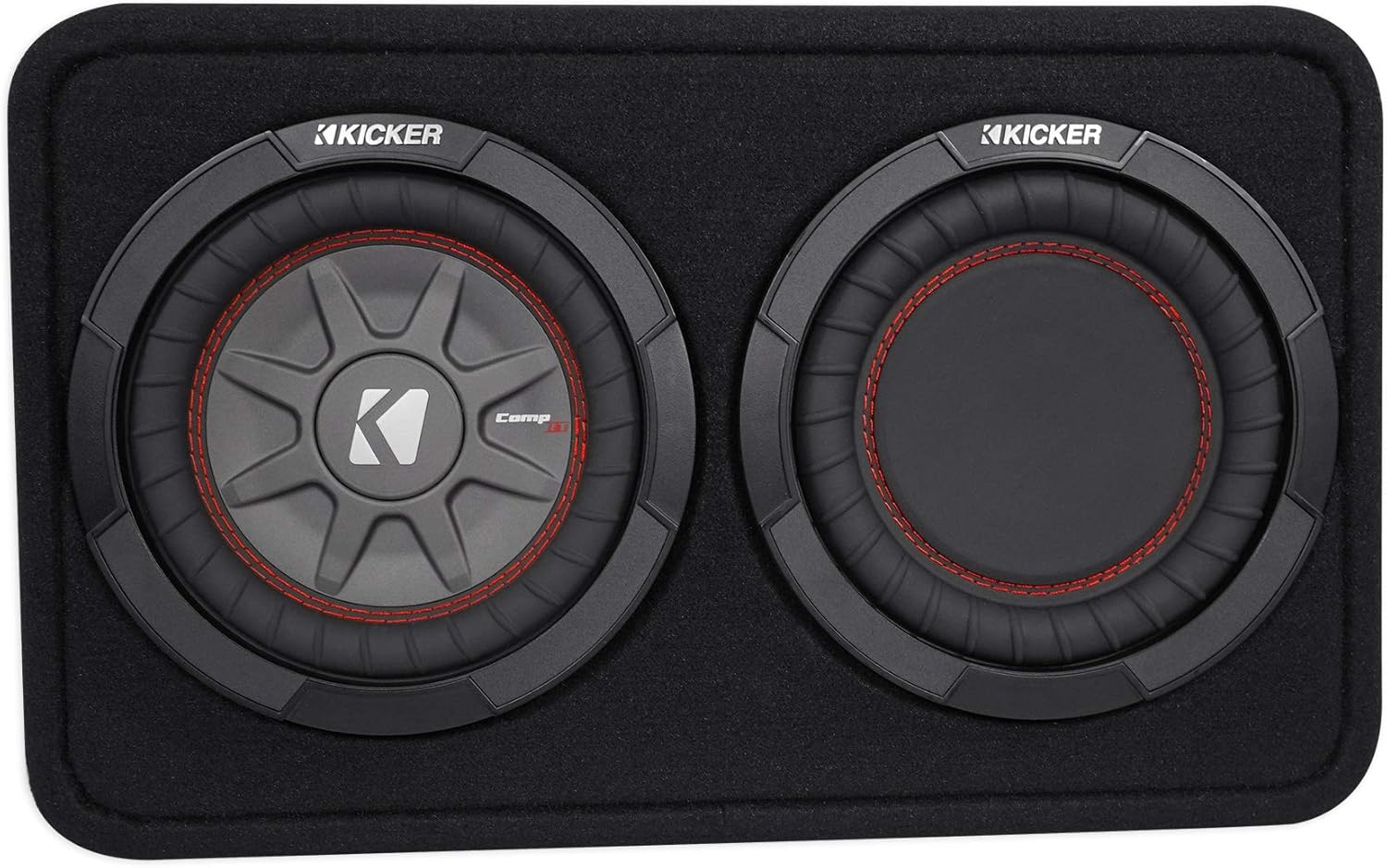 Kicker CompRT 600W Dual Loaded 8" 2 Ohm Shallow Sealed Subwoofer Box ...