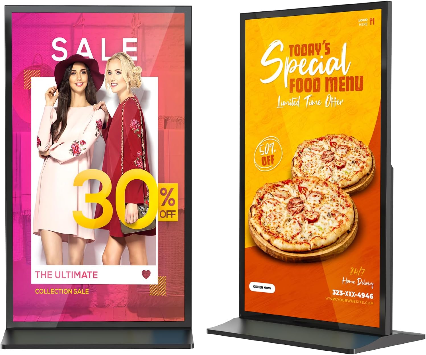 Amazon.com: YIXZSWD 75 Inch Full Screen Indoor Floor Stand Digital ...