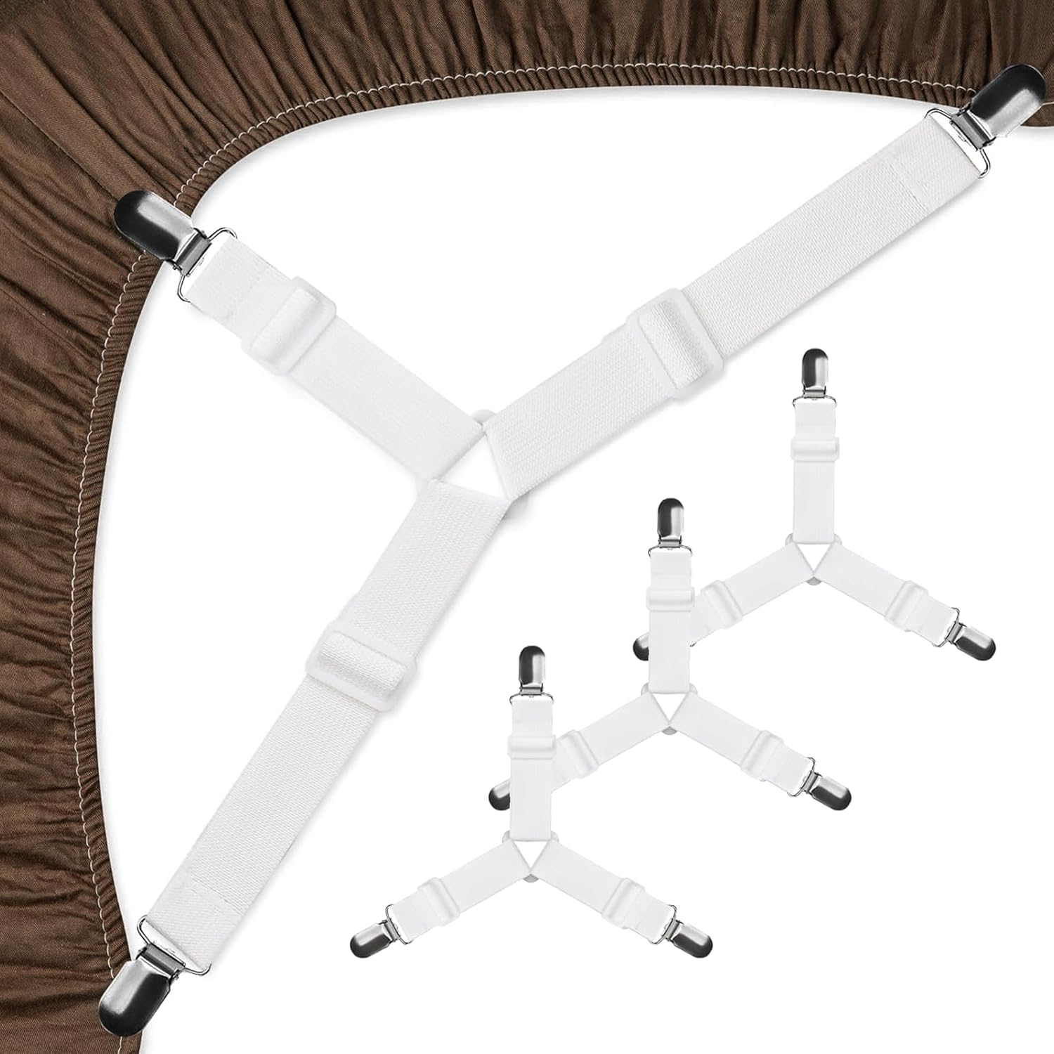 Amazon.com: JELLYMONI Bed Sheet Straps, Adjustable Elastic Fasteners ...