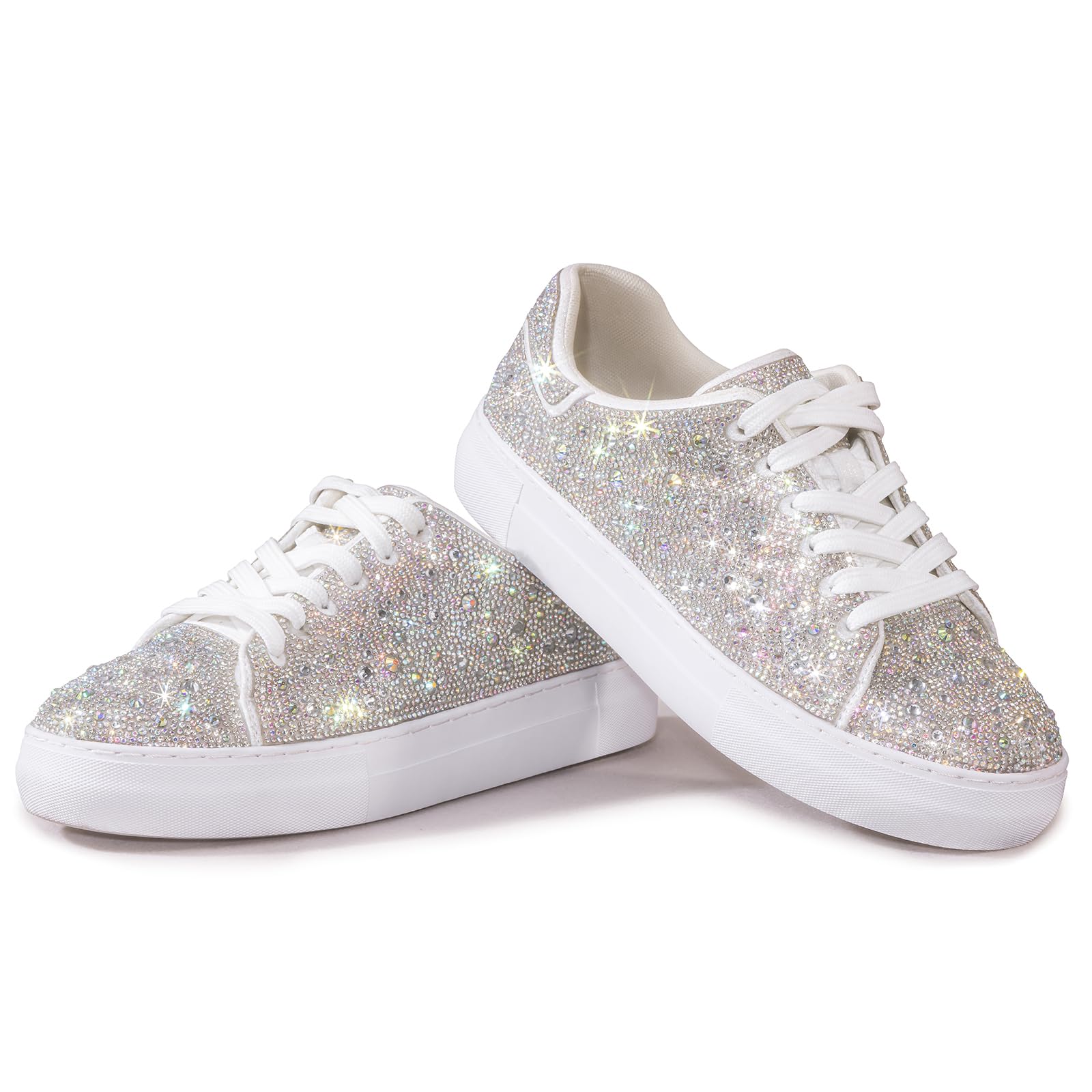 Rhinestone Sneakers Silver Glitter Sneakers Womens🧼Rhinestone Sneakers ...