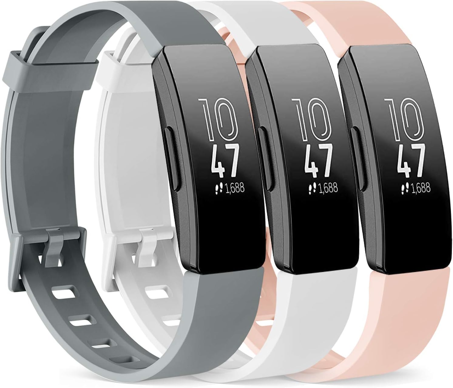 Amazon.com: Pack 3 Silicone Bands for Fitbit Inspire HR & Fitbit ...
