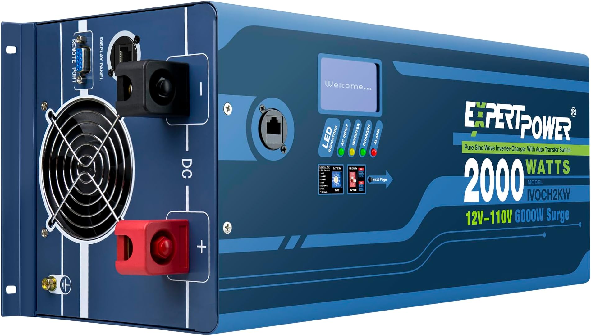 Amazon.com: Howaoo 3000W Pure Sine Wave Inverter Charger, Auto Transfer ...