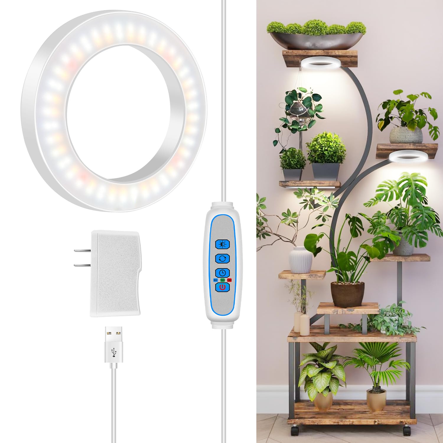 Kullsinss 6" Ceiling Grow Lights for Indoor Plants, 84 LEDs Full ...