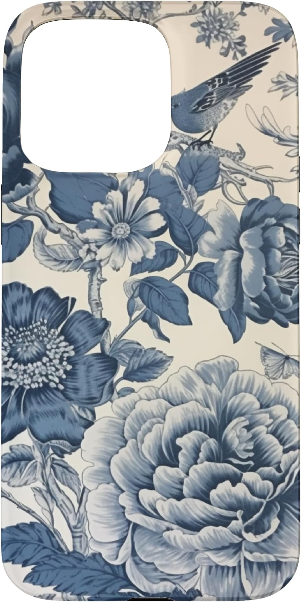 Amazon.com: iPhone 15 Pro Max Chinoiserie Floral Toile Blue and White Case : Cell Phones ...