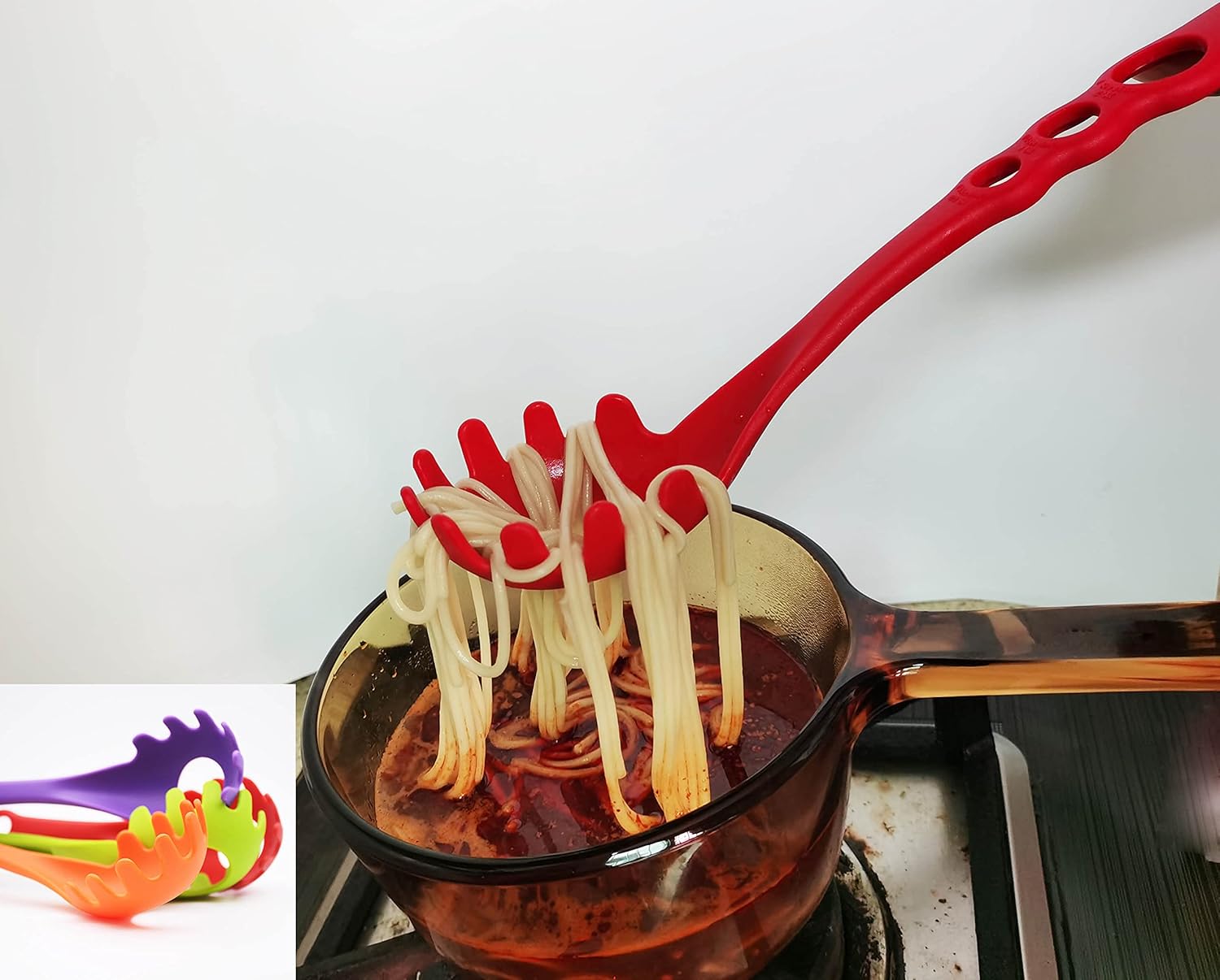 1 Nylon Pasta Server,Spaghetti Pasta Strainer with Spaghetti Measure ...