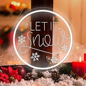 Amazon.com : Let It Snow Neon Sign for Wall Decor, Led Sign Christmas ...