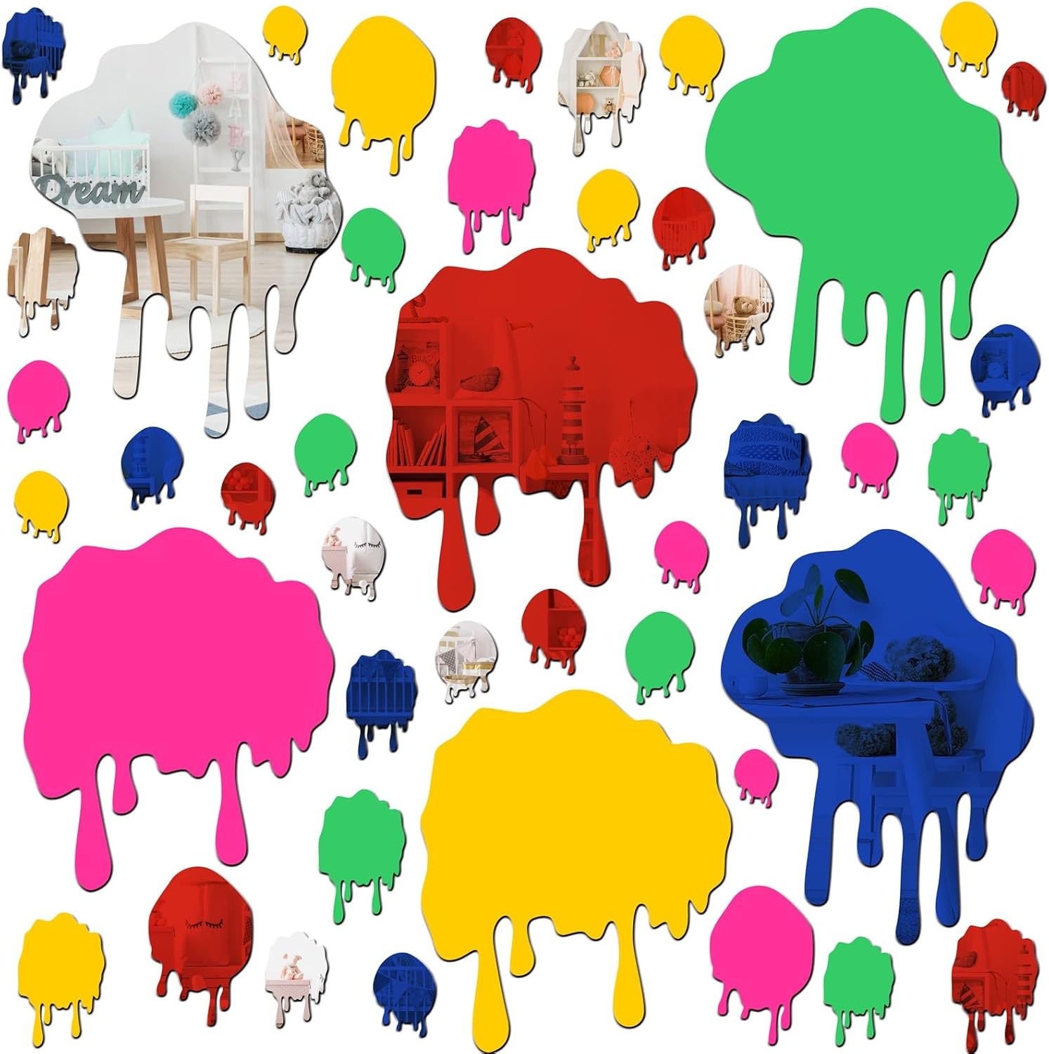 Amazon.com: Paint Splatter Wall Decor Colorful Splatter and Splotches ...