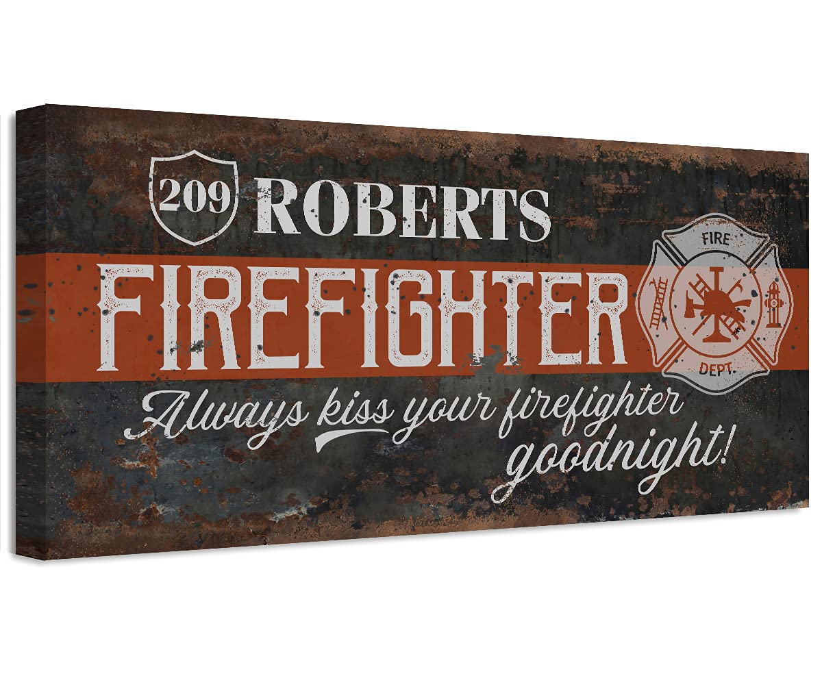Amazon.com: Personalized Firefighter Print - Customized Print with Name ...