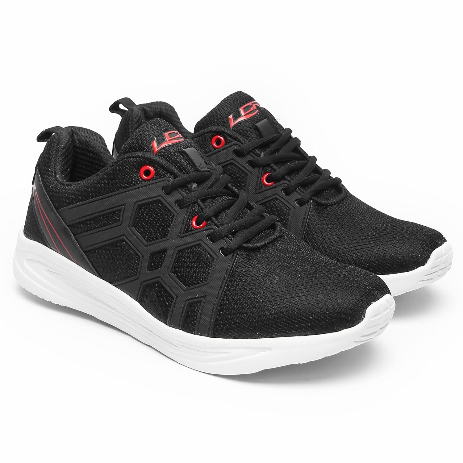 Buy LANCER Mens ACTIVE-100 Black Running Shoe - 9 UK (ACTIVE-100BLK-RED ...