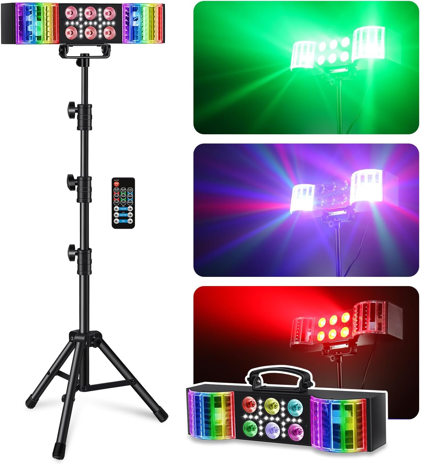 Amazon.com: LED Par Lights with Sound Activated Control & DMX Control ...