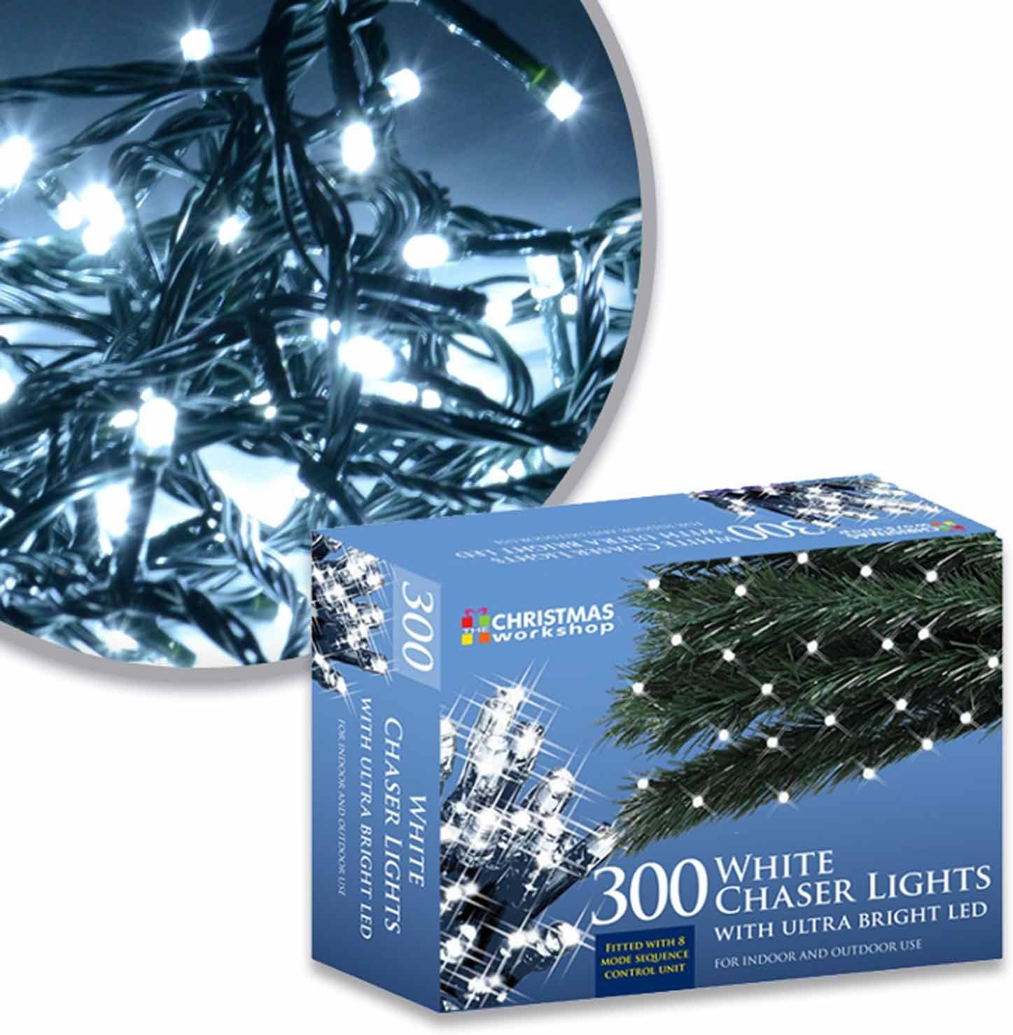 The Christmas Workshop 77320 100 Bright White LED Chaser Christmas ...