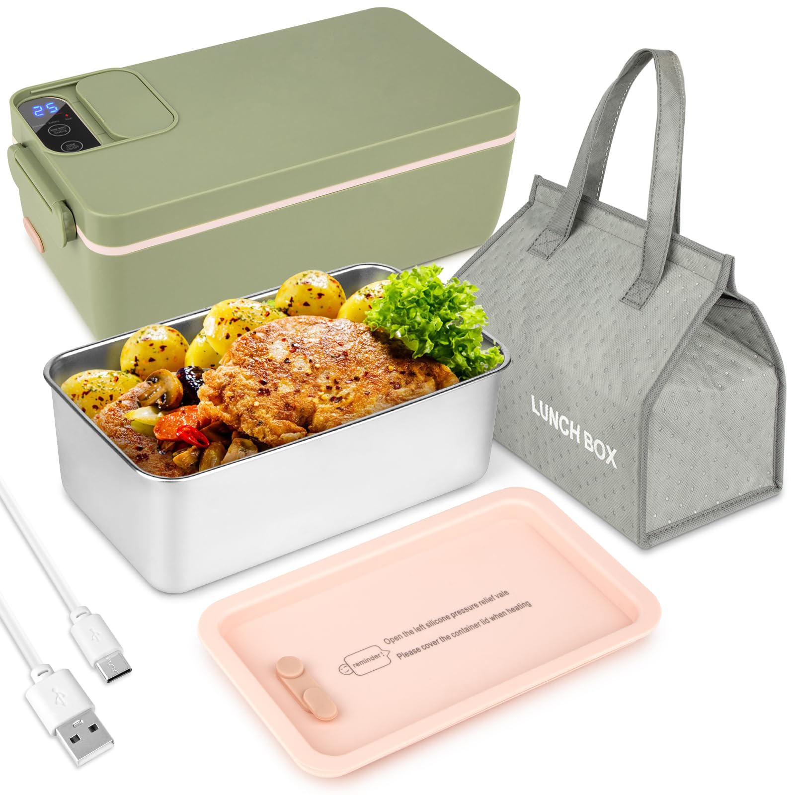 Amazon.com: Keweis Cordless Electric Lunch Box Food Heater, Battery ...