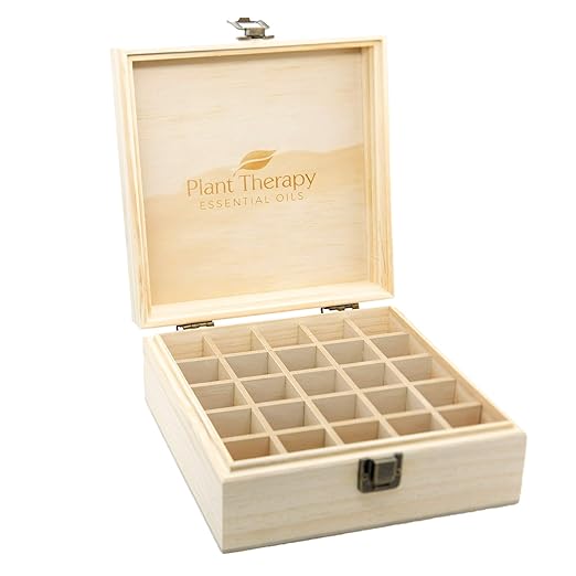 Amazon.com: Plant Therapy Wooden Essential Oil Box - Holds 25 Bottles ...