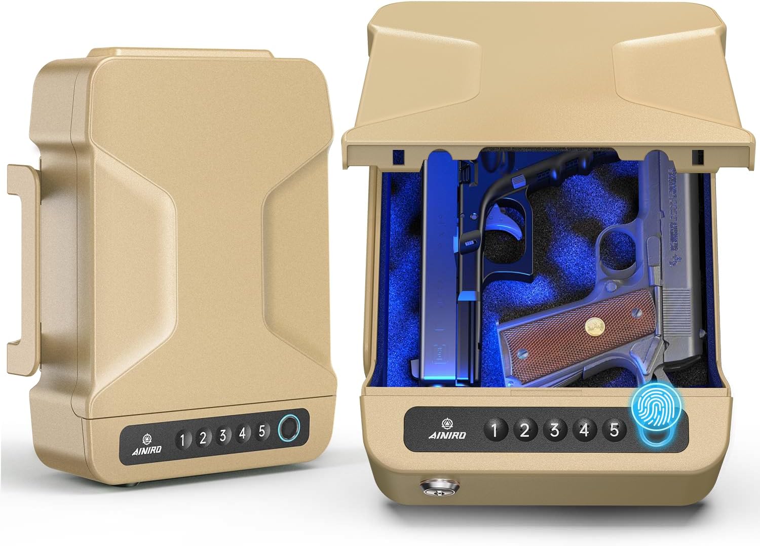 Amazon.com: Gun Safe for Handgun Biometric Bedside Pistol Safe for ...