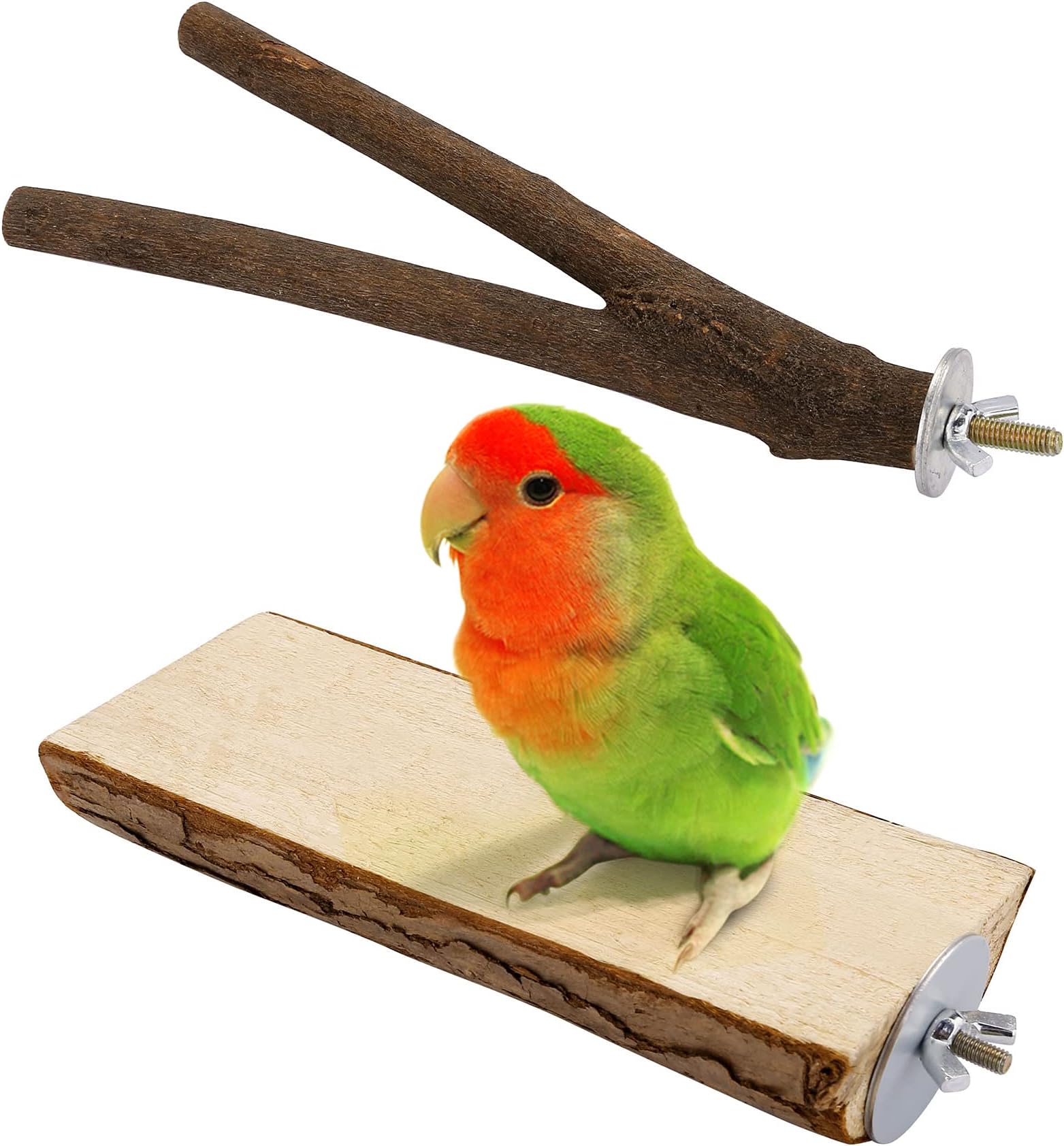 Amazon.com : Filhome Bird Perch Stand Toy, Natural Wood Parrot Perch ...