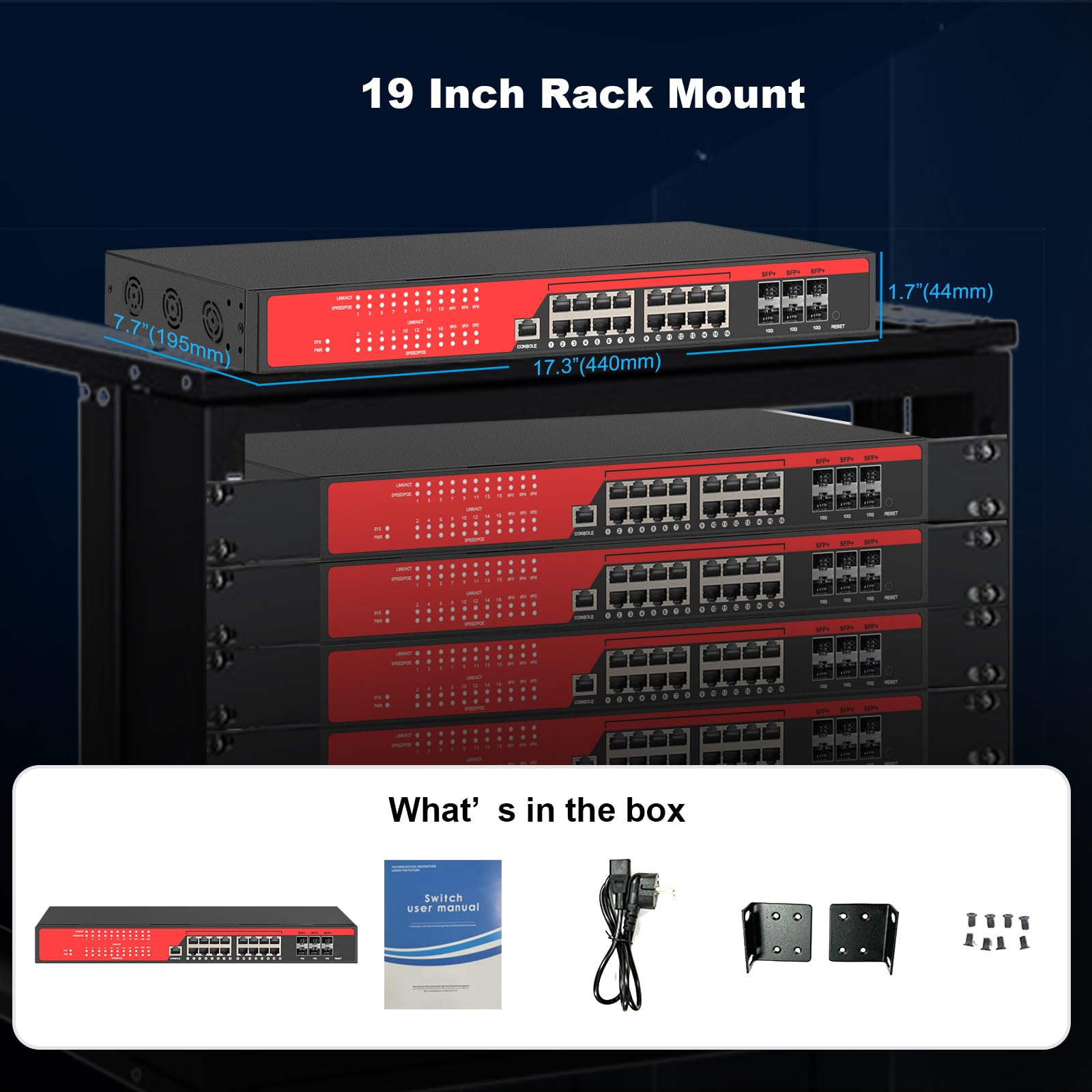 ienRon 22 Port 2.5G Managed Layer 3 Network Switch, 16 x 2.5 Gigabit ...