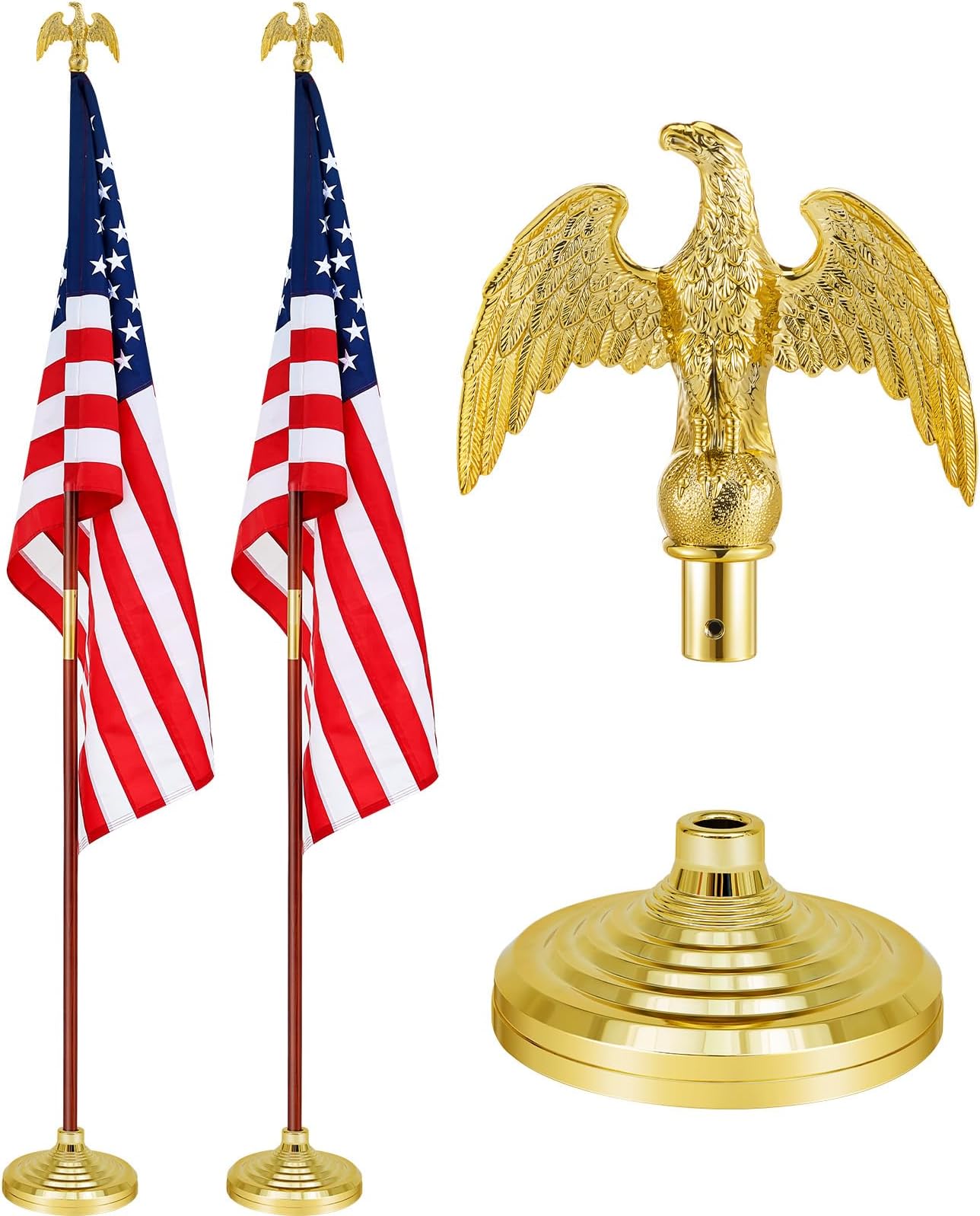 Amazon.com : USA 4x6ft American Flag with Indoor Pole Hem and Fringe ...