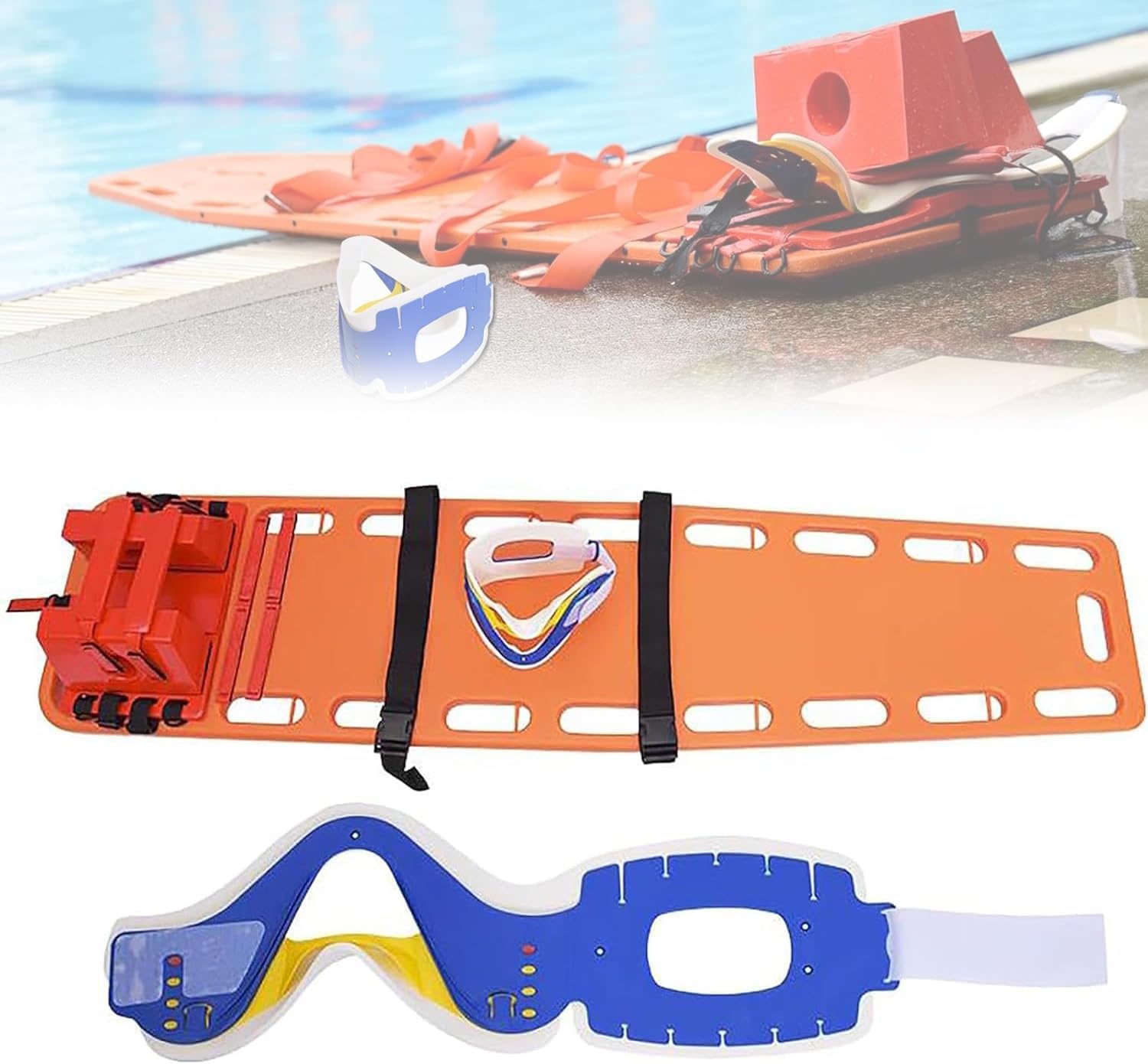 Emergency Medical Stretcher Aquatic Spine Board Rescue Kit with Neck ...
