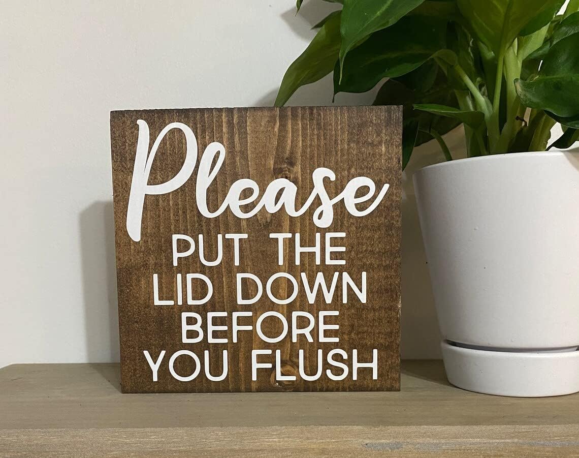 Amazon.com: asbwuo Please Put The Lid Down Before You Flush Sign ...
