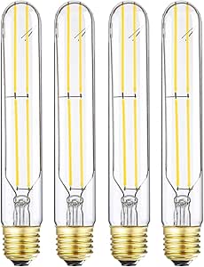 Leools T10 Led Bulbs,6W Dimmable Tubular Bulb,60 Watt Incandescent Bulb Equivalent Edison Tube ...
