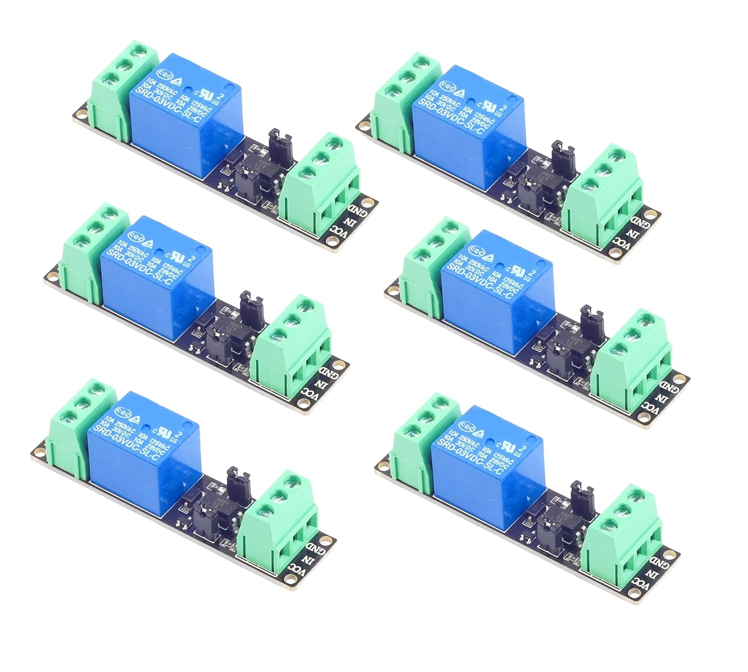 Amazon.com: MTDELE 6Pcs DC 3.3V Relay Module 1 Channel Optocoupler ...