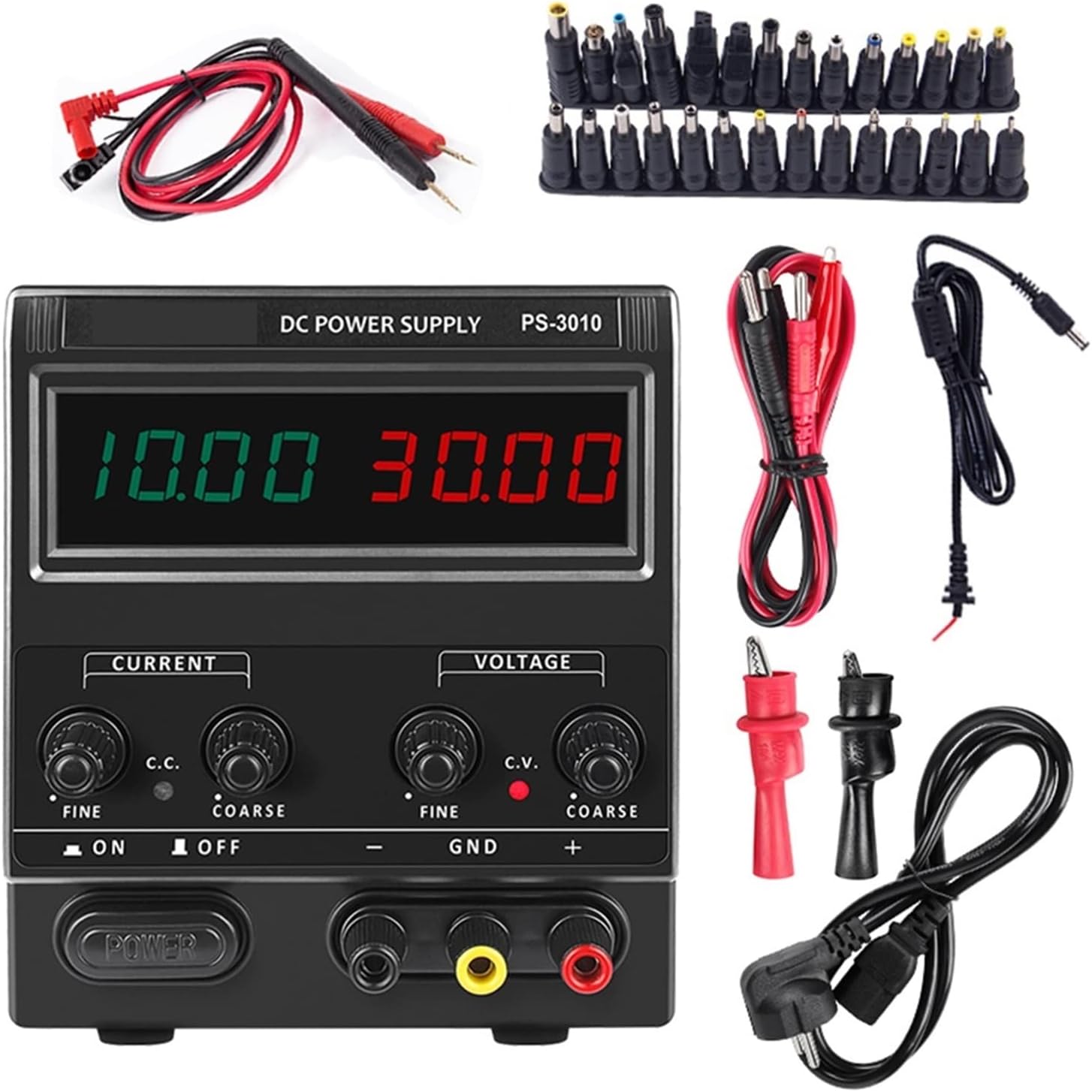 Amazon.com: Variable DC Power Supply 30V 10A Switching Lab Power Supply ...