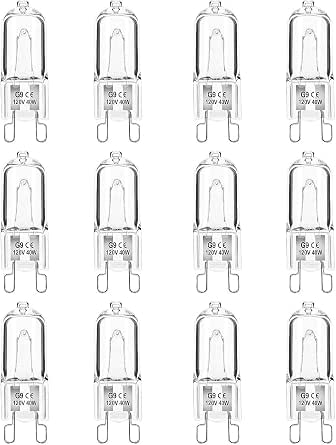 G4 Halogen Light Bulbs, 12V 20W, 2-Pin Base, Pack of 12, Clear Glass ...
