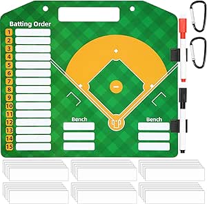 Magnetic Baseball Lineup Board, Baseball Clipboard for Coaches ...