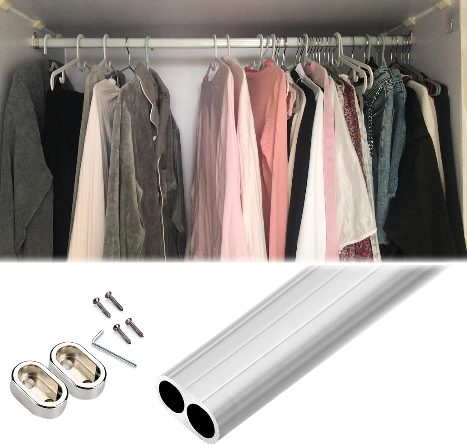 Amazon.com: Silver Rv Cabinet Rods, Metal Aluminum Clothes Hanging Rod ...