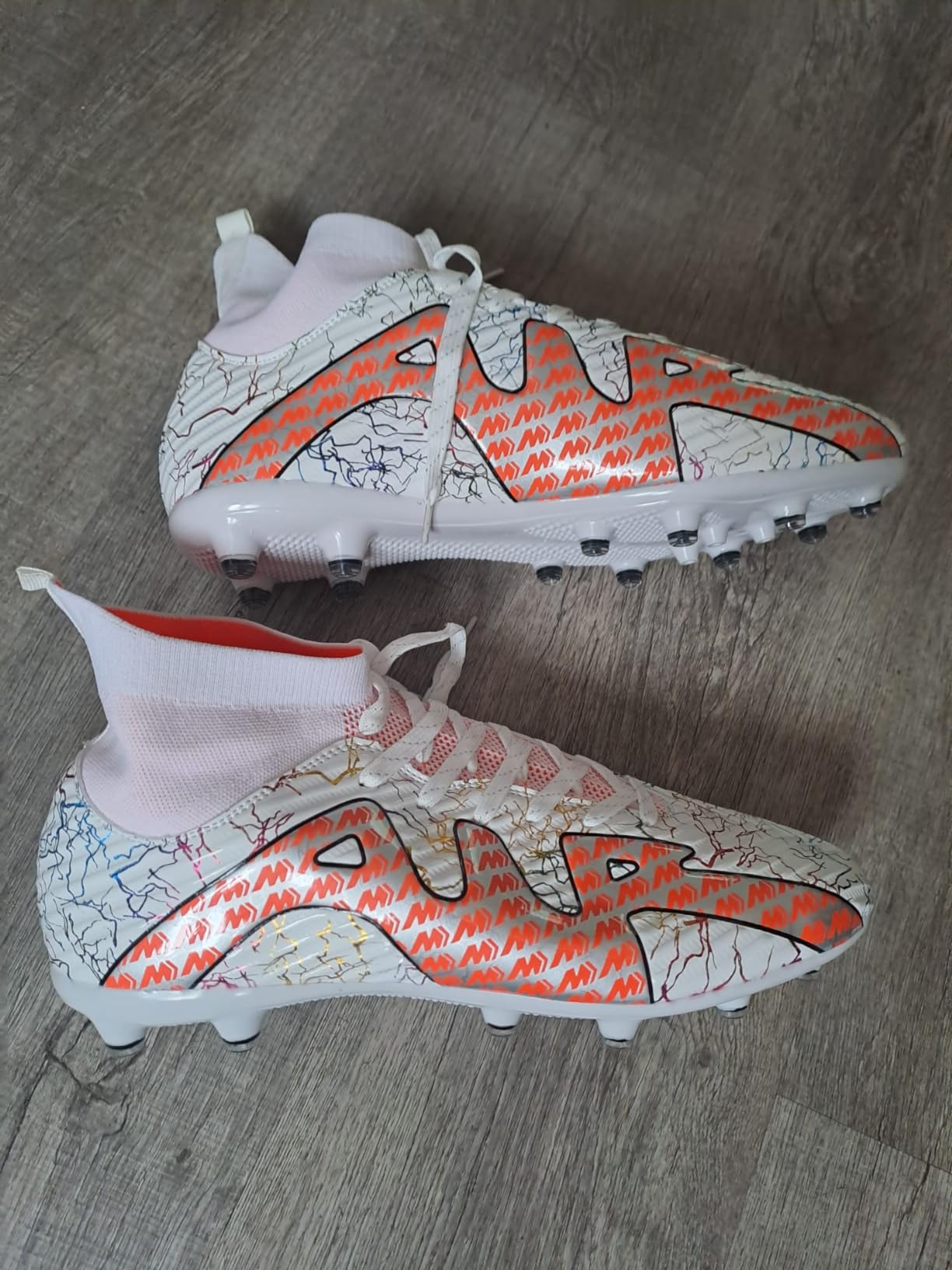 VTASQ Football Boots Men's High Top Spike Boy's Outdoor Soccer Shoes ...