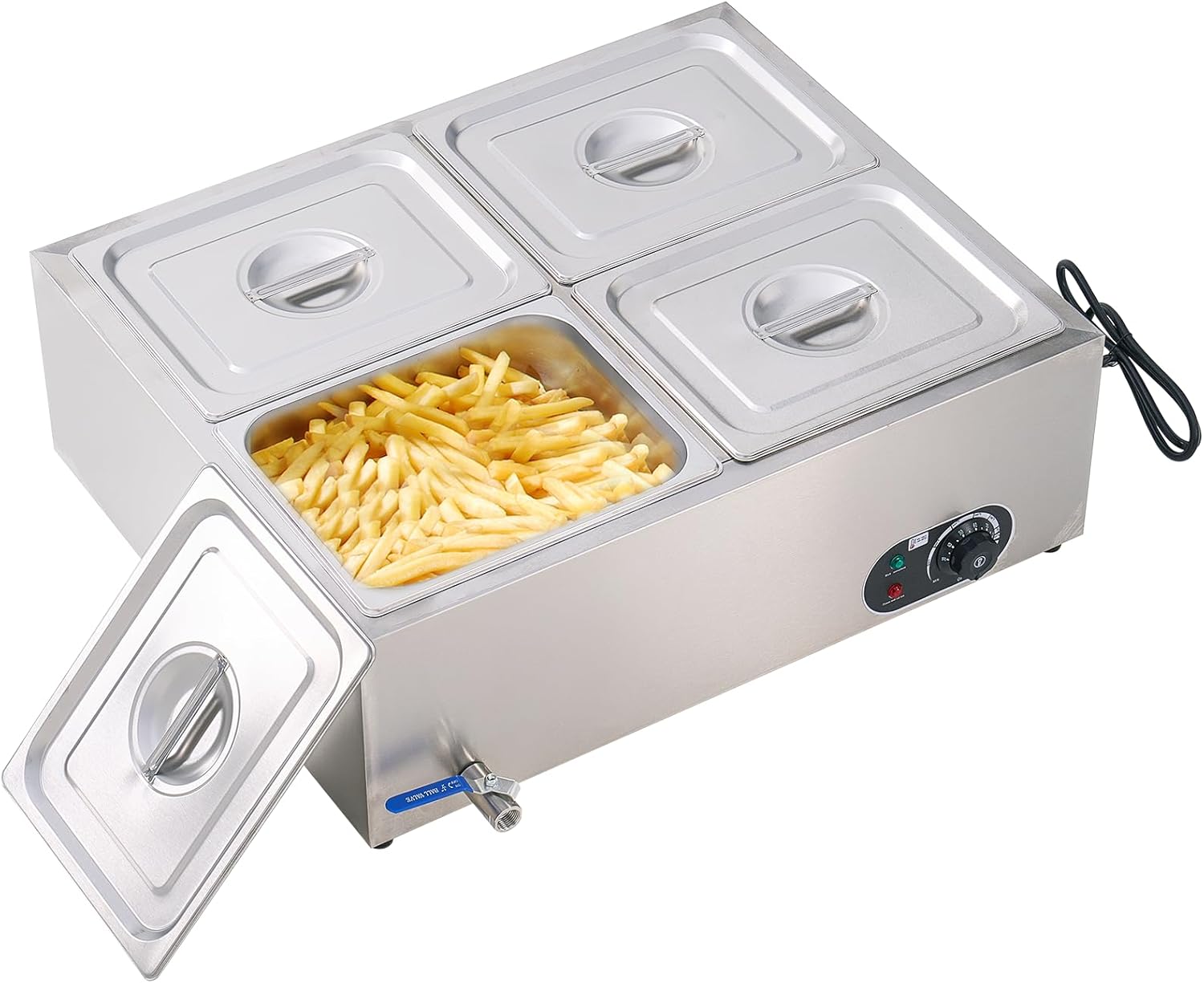 Amazon.com: KUARBARR 4-Pan Commercial Food Warmer Buffet Electric Steam ...