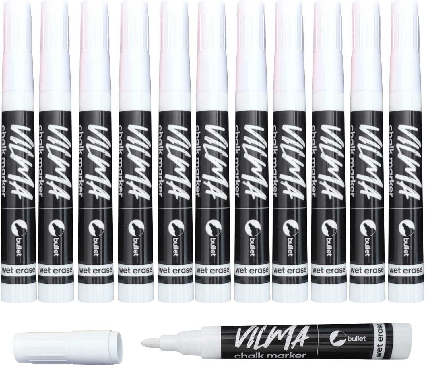 Amazon.com : Vilma White Liquid Chalk Markers - Wet Erase, Window ...