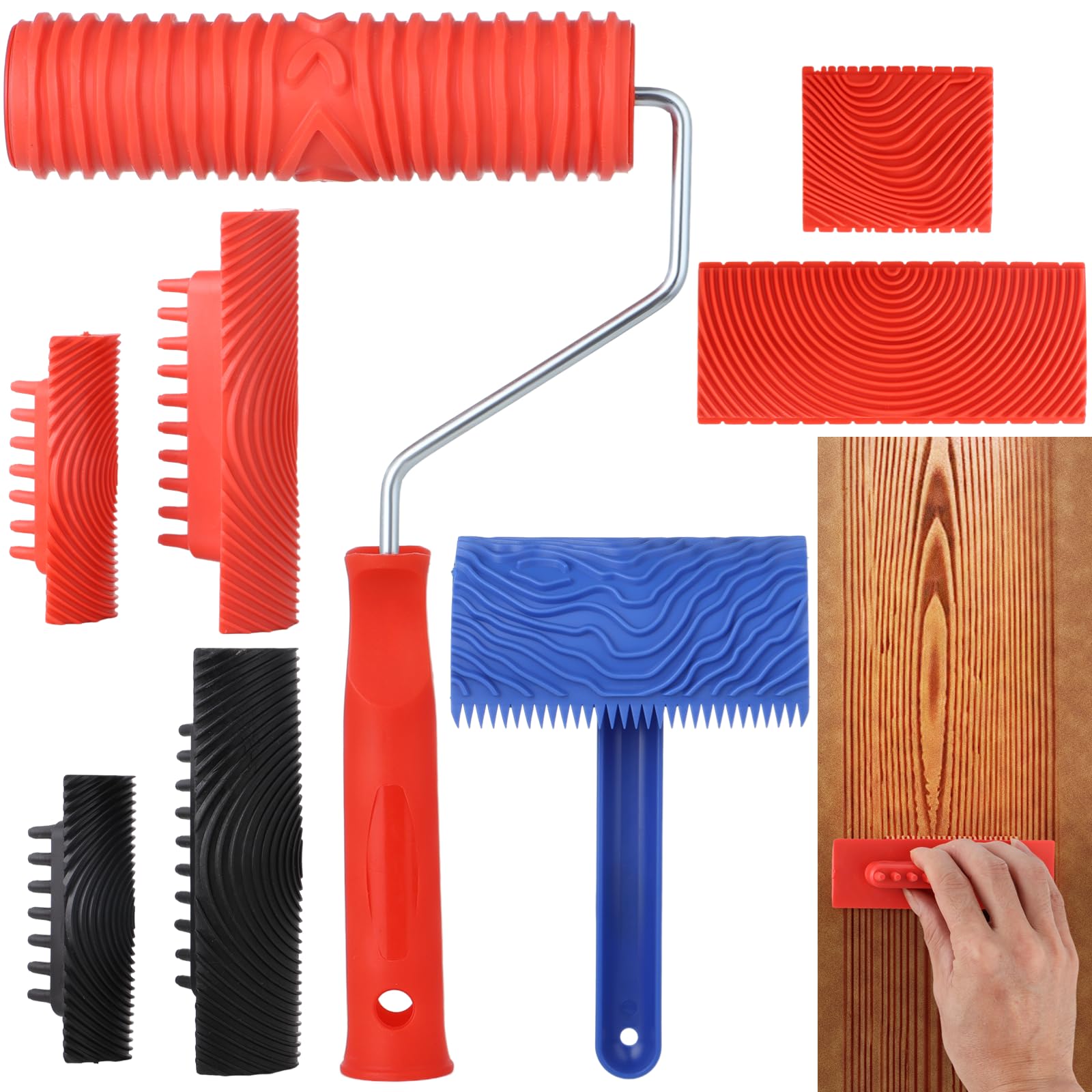 4 Inch Wood Grain Tool Wood Grain Painting Tool, Wooden Grain Patterns ...