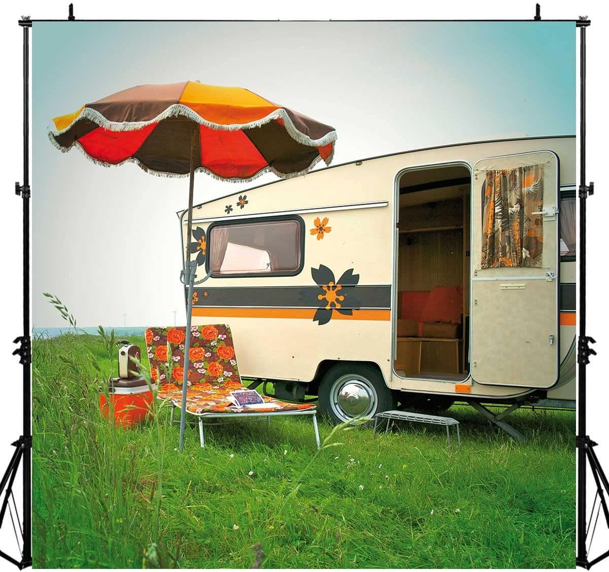 Amazon.com : 7 x 5 ft Spring camping Background Sun Forest Camping ...