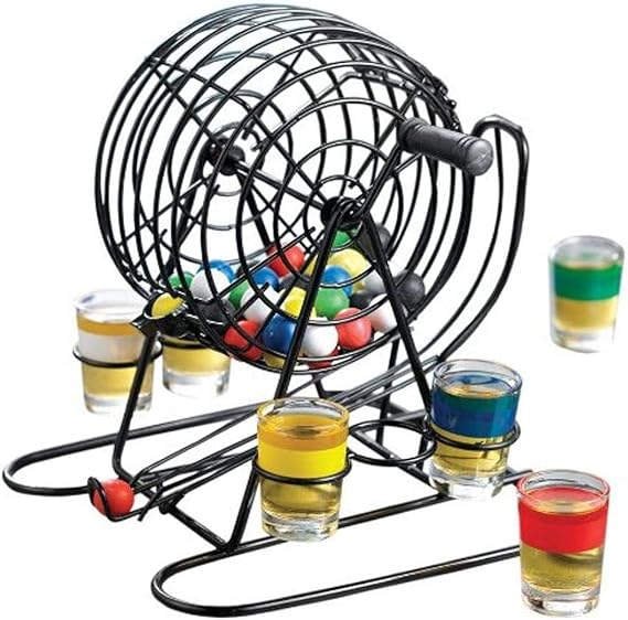 Amazon.com | Crystal Clear Shot Glass Lottery Bingo Bar Game Set: Shot ...