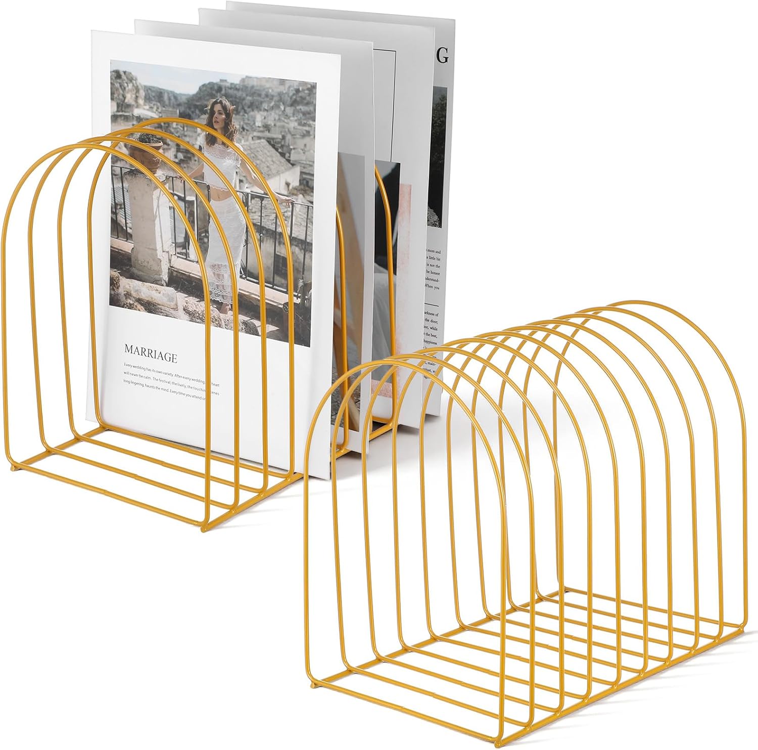 Amazon.com : Meyeyaia 2 Pack Wire File Organizer for Desk, 9 Slots Gold ...