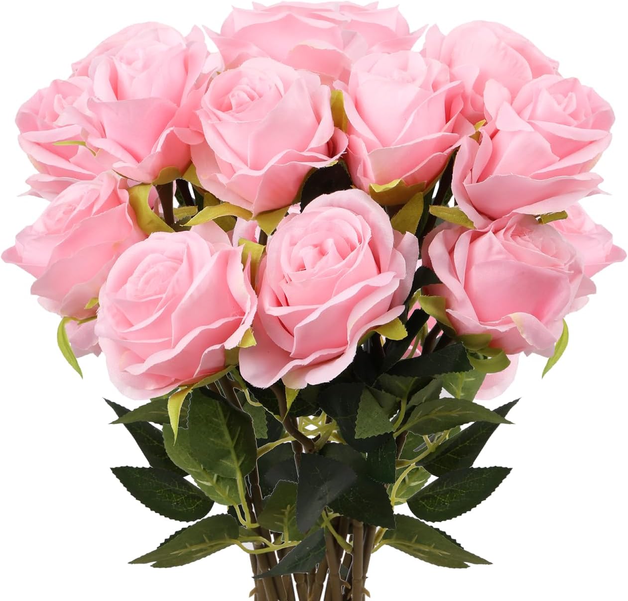 Amazon.com: Beksodi 10 Pcs Artificial Rose Flowers, Fake Rose Long Stem ...