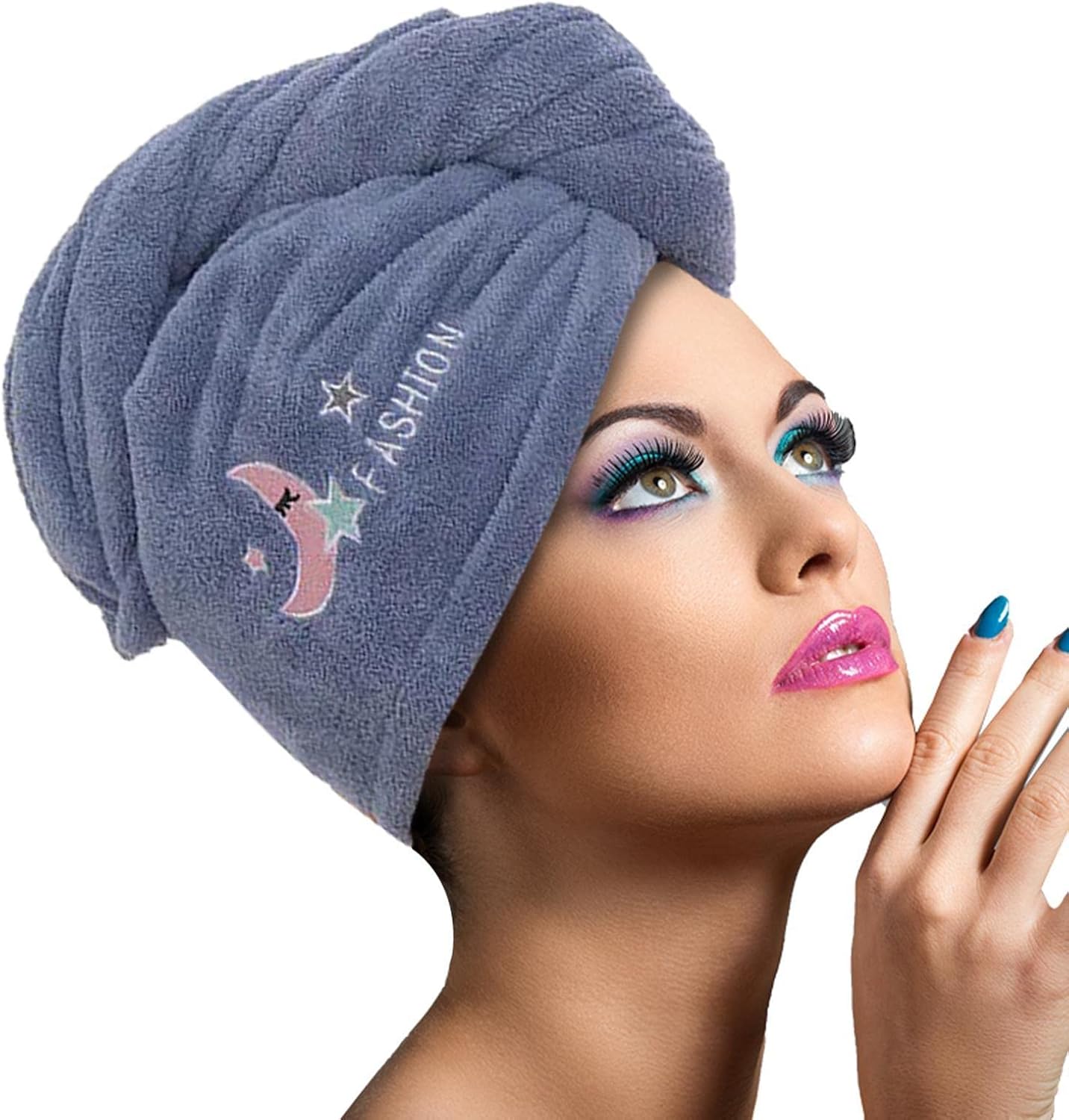 Bavokon 3 Pieces Microfibre Turban Hair Towel | Super Absorbent Anti ...