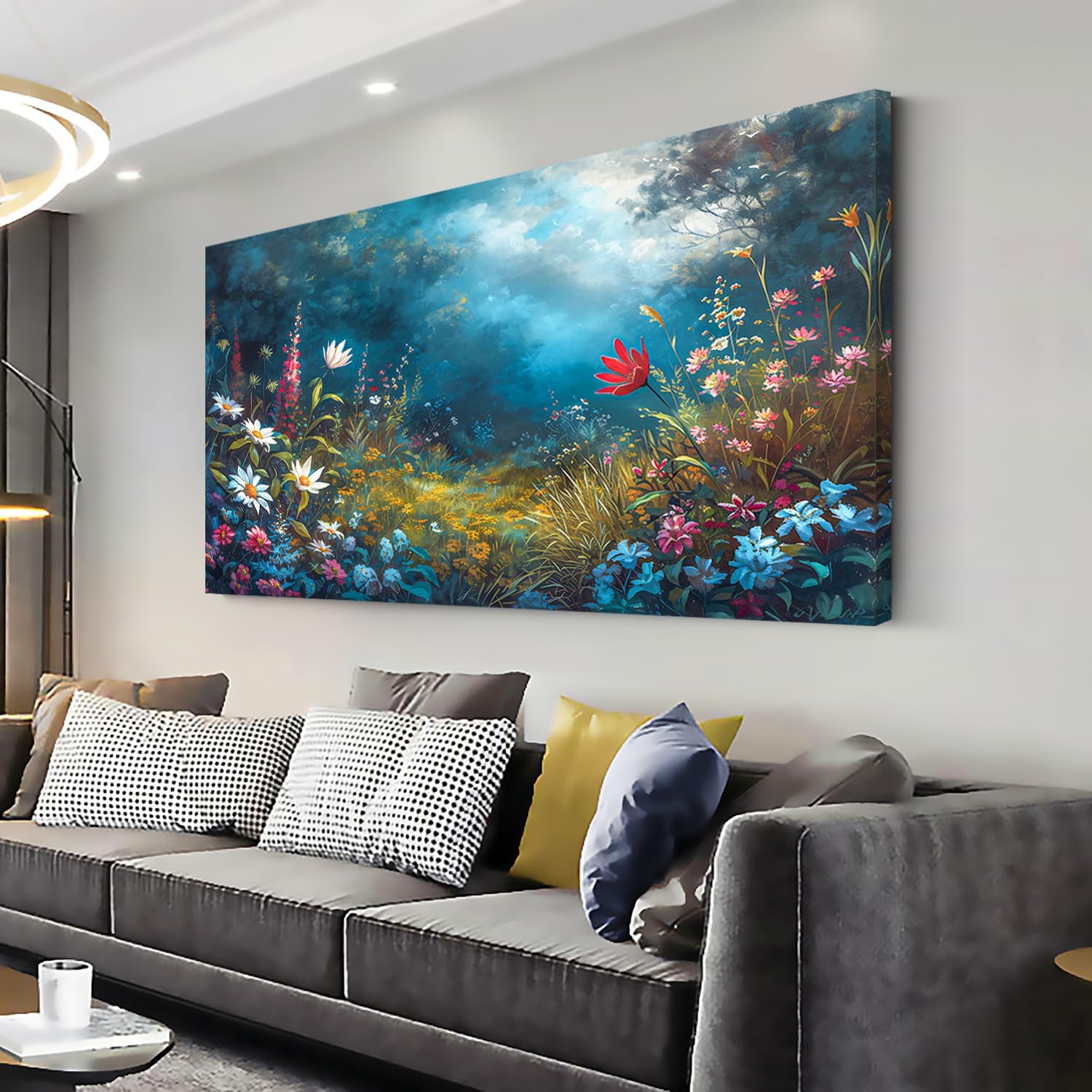 Amazon.com: LASMOND Beautiful Colorful Grassland in Forest Landscape ...