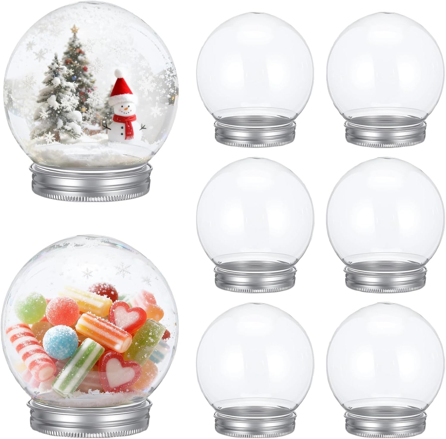 Amazon.com: JOINPAYA 8pcs DIY Snow Globes Balls Kit: 3. 46 Inch Clear ...