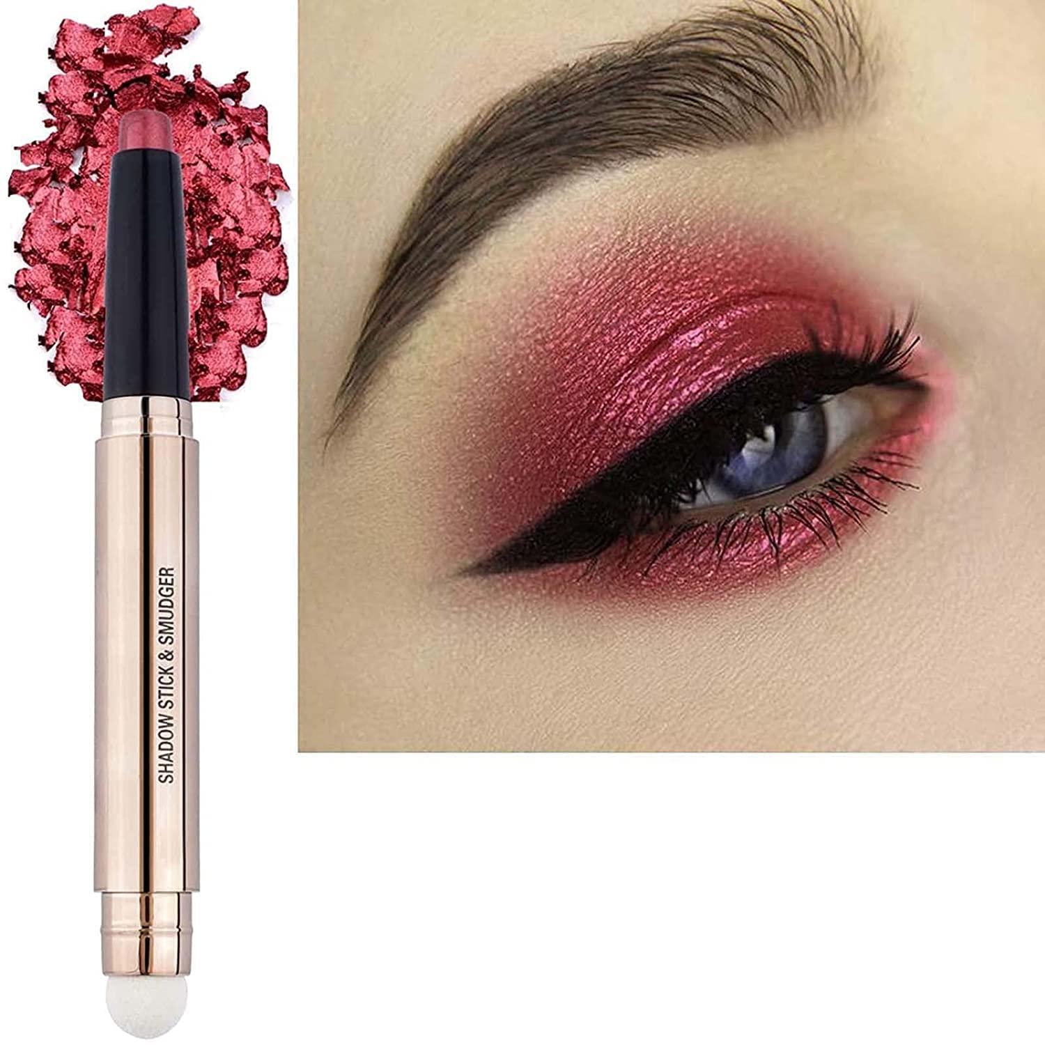 Amazon.com : SAUBZEAN Rose Red Eyeshadow Stick Makeup, Highlighter ...